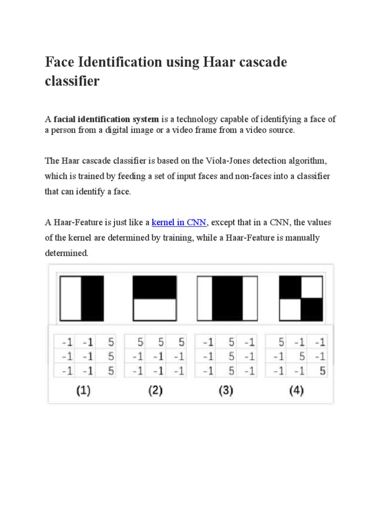 Face Identification Using Haar Cascade Classifier | Download Free PDF | Statistical ...