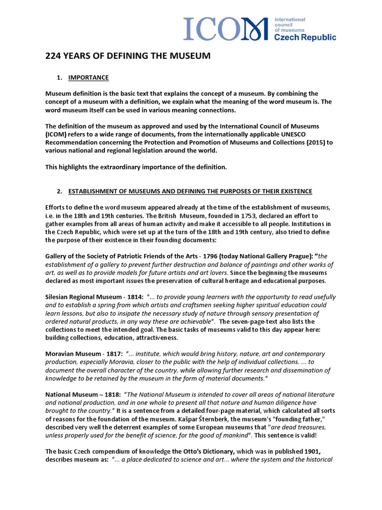 224 Years of Defining The Museum | PDF | Museum | Cultural Heritage