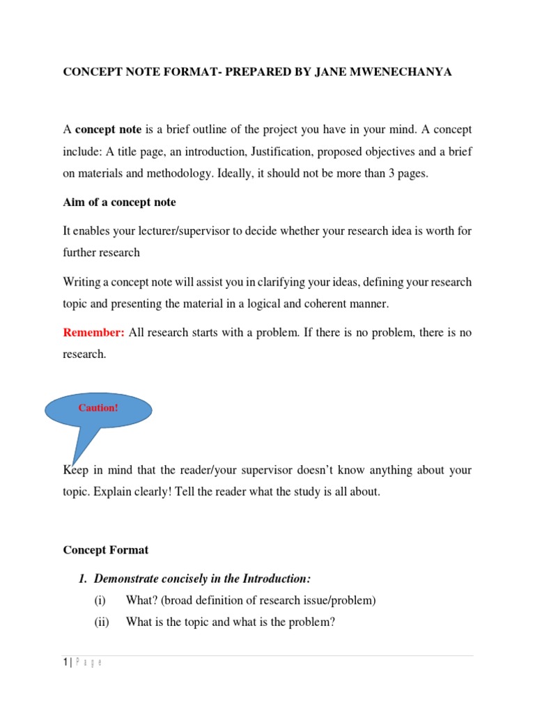 A Concept Note Is A Brief Outline | PDF | Concept | Mind