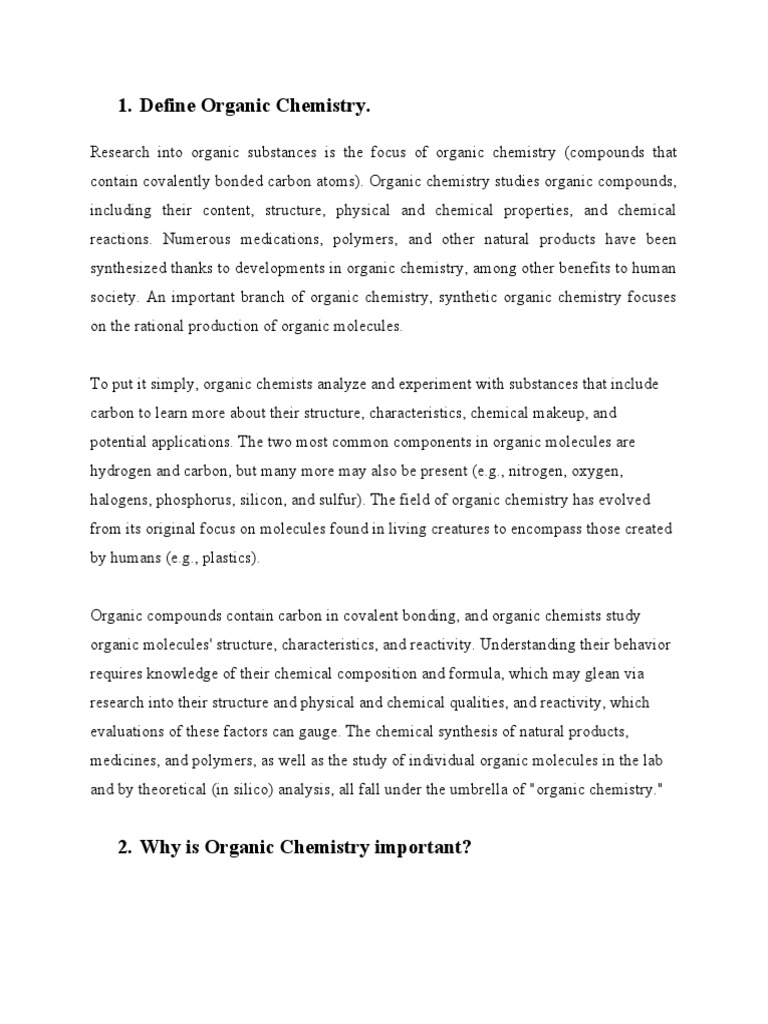Chem Lec Final | PDF | Chemistry | Organic Chemistry
