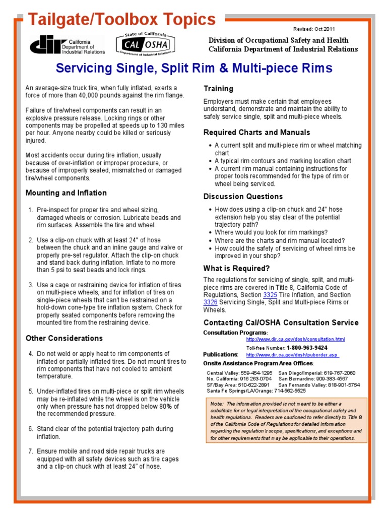 Servicing Single, Split Rim & Multi-Piece Rims | PDF | Tire | Wheel