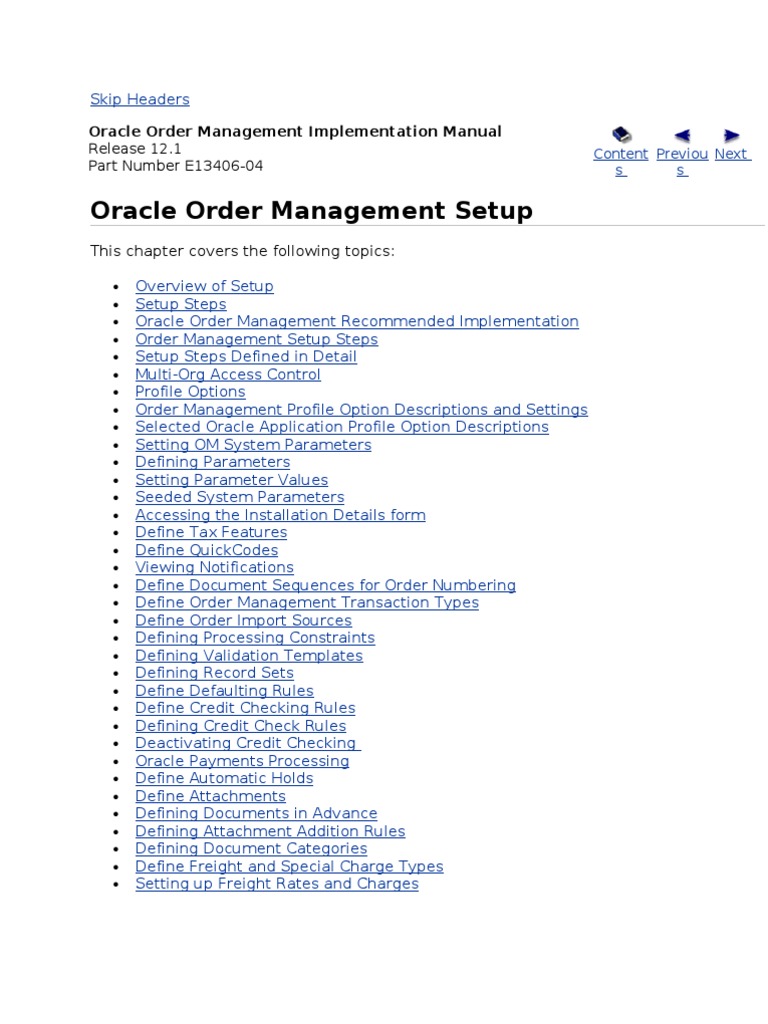 Setup OM | PDF | Oracle Database | Inventory