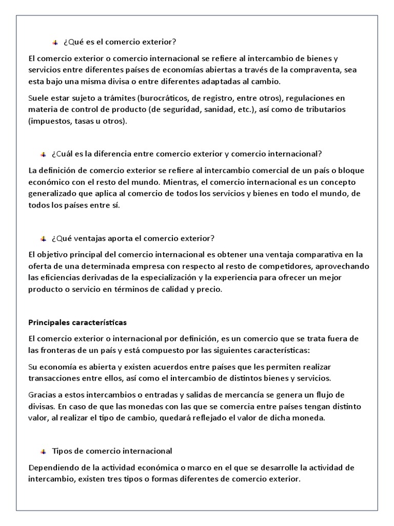 Comercio Exterior: Definición y Ventajas | PDF | Comercio | El comercio ...