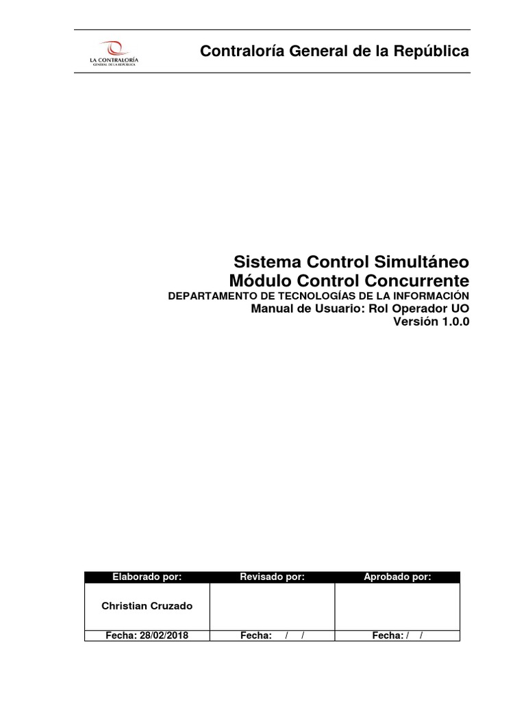 Manual Operador UO Control Concurrente | PDF | Información | Usuario (informática)