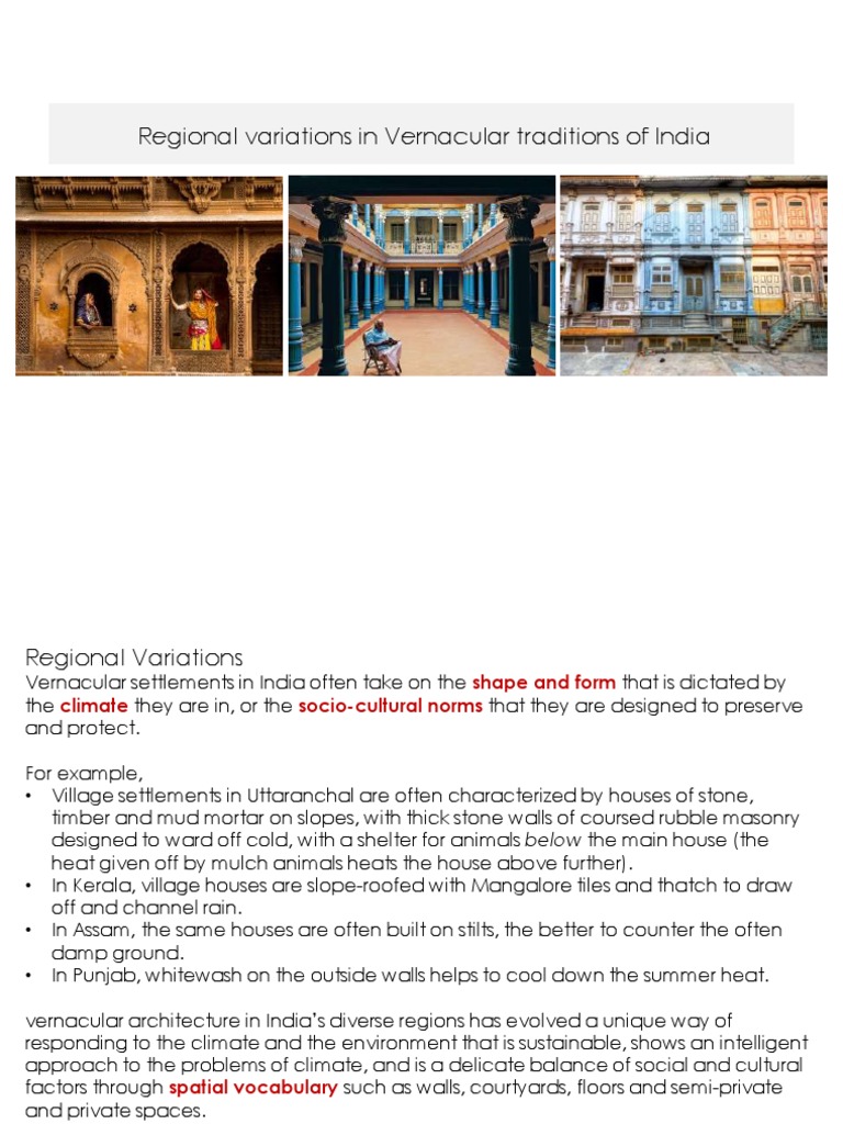 Regional Variations in Vernacular Architecture | PDF | Economic Sectors ...