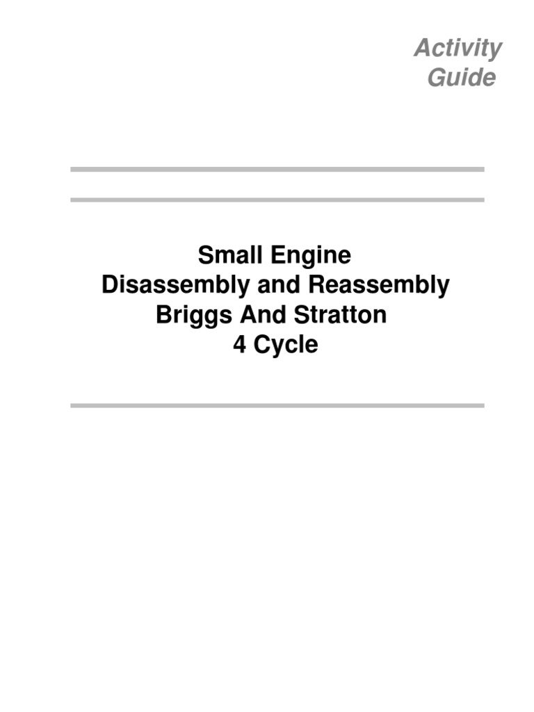 Step-by-Step Guide to Disassembling and Reassembling a Small 4-Cycle ...