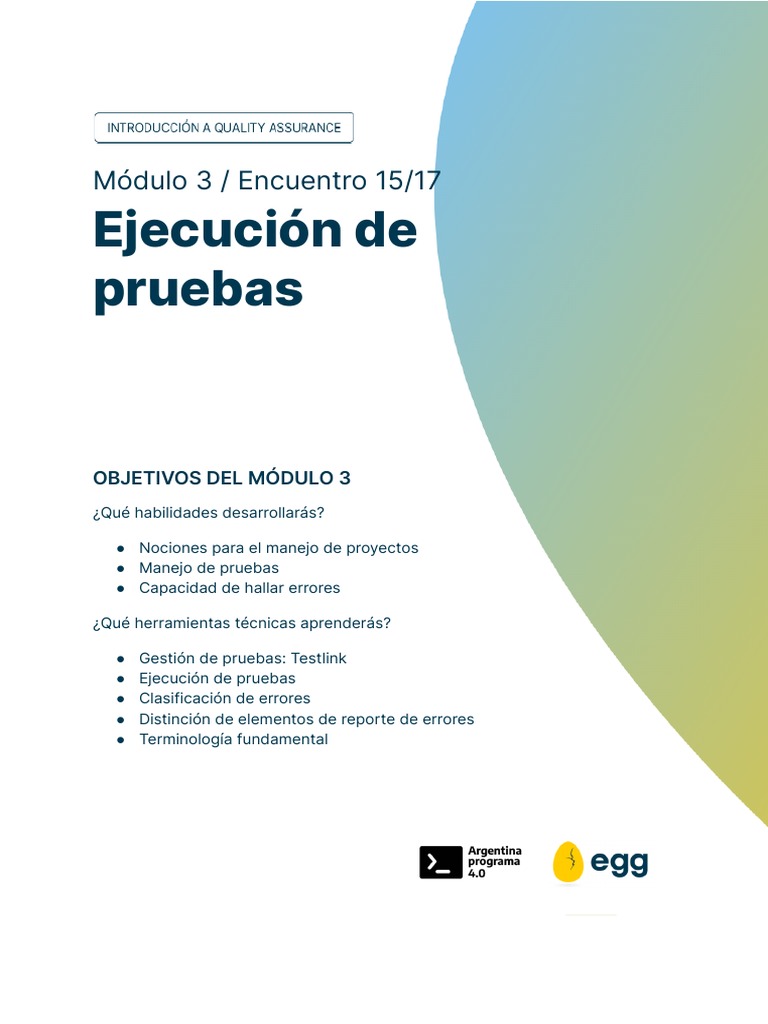 QA E15 - Ejecución de Pruebas | PDF | Software | Ingeniería de software