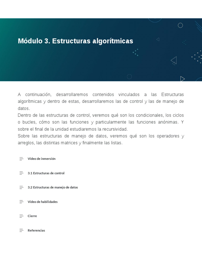 Módulo 3. Estructuras Algorítmicas | PDF | Estructura de datos de matriz | Puntero (Programación ...