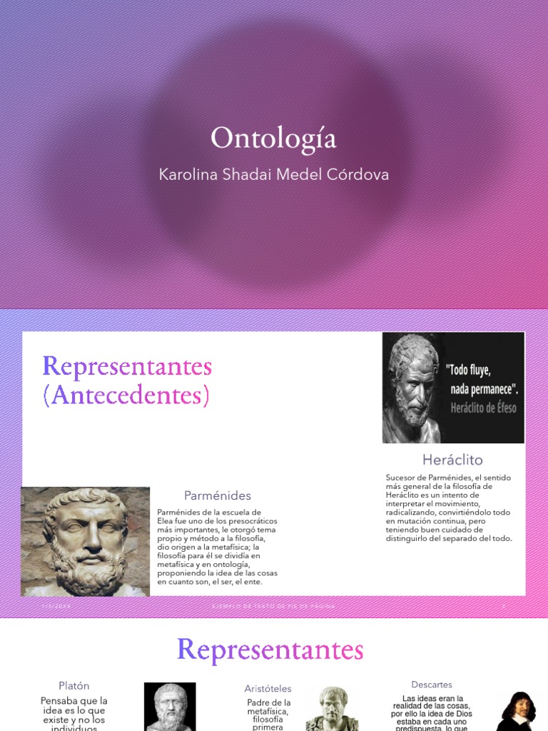 Ontología Presentación | PDF | Teoría de sustancias | Existencia