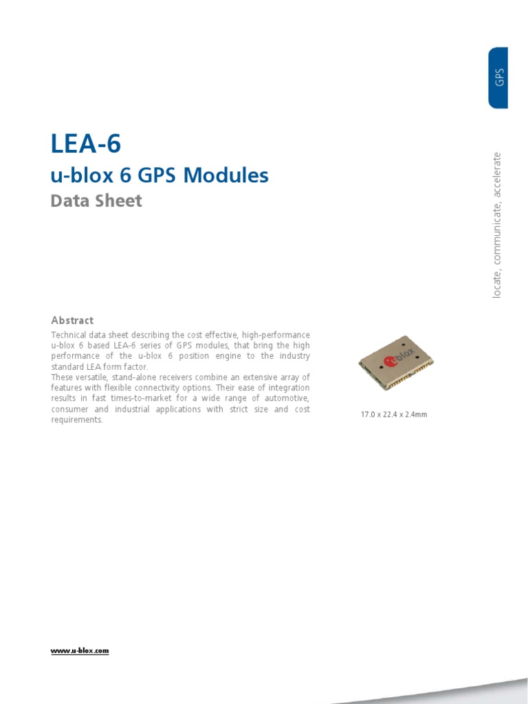 Lea 6 Datasheet (Gps.g6 HW 09004) | PDF | Usb | Electrostatic Discharge