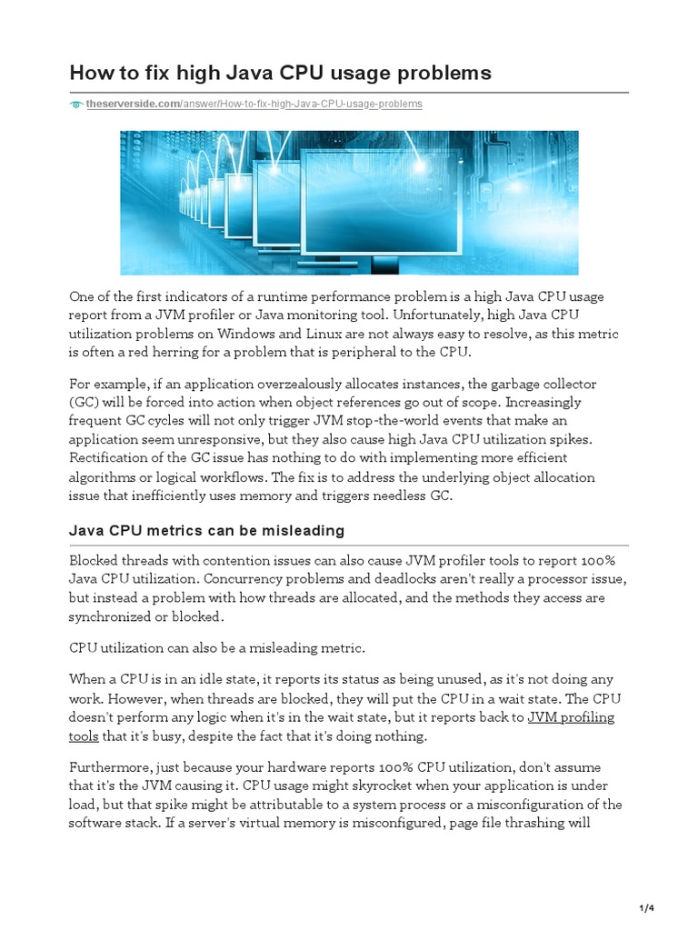 High Java CPU Usage Problems | PDF | Java (Programming Language ...