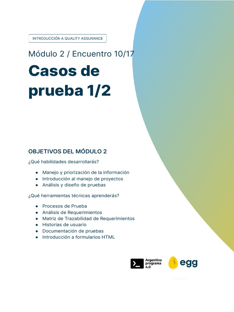 QA E10 - Casos de Prueba 1 - 2 | PDF | Software | Software de la aplicacion