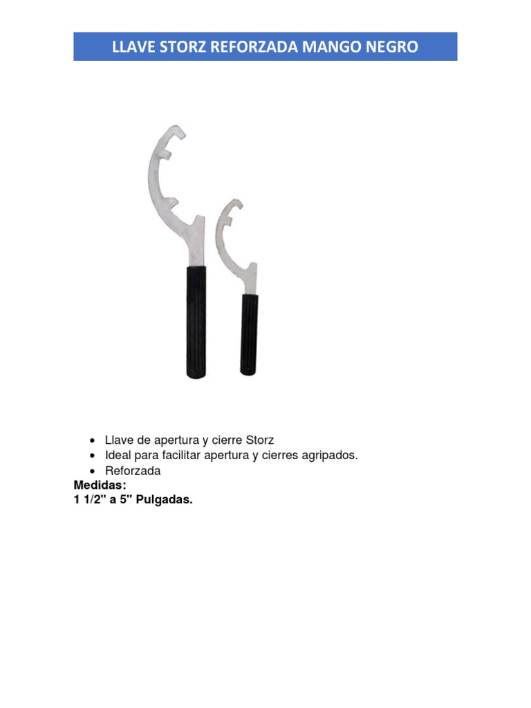 Llave Storz Reforzada 1.5"-5" | PDF