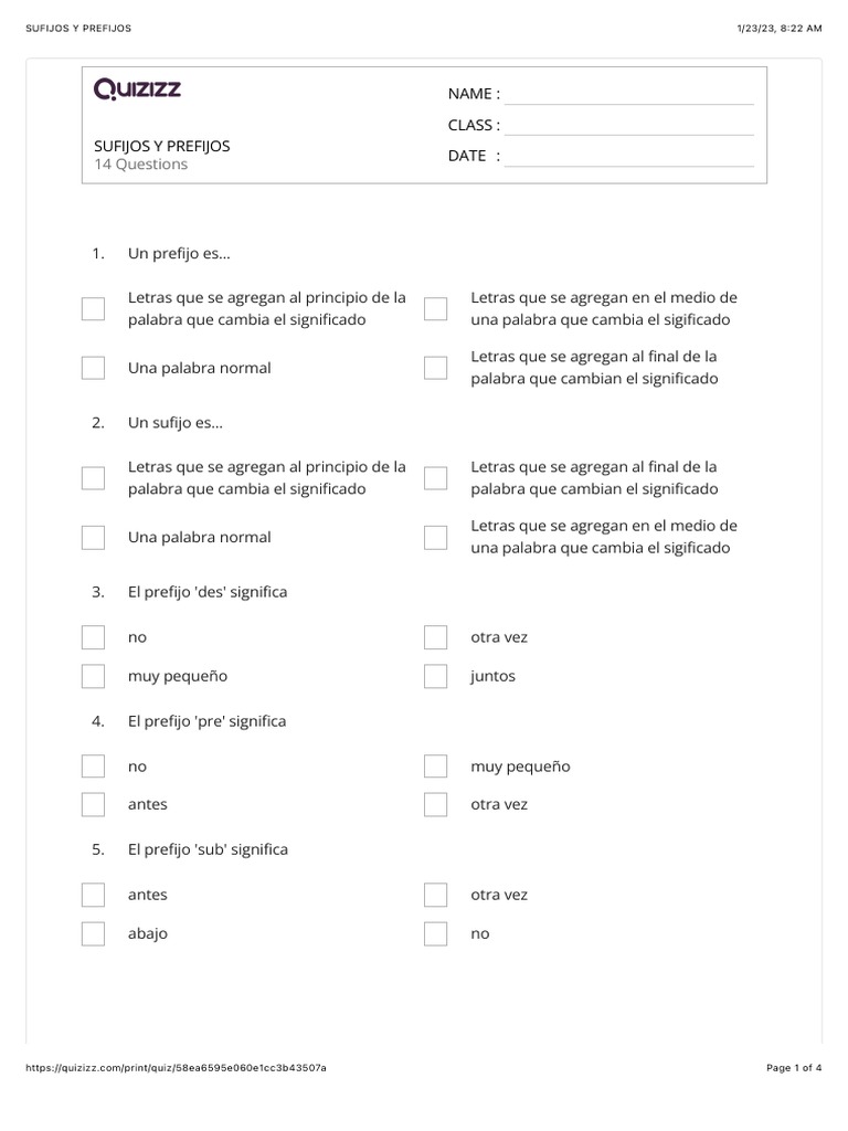 Sufijos y Prefijos | PDF