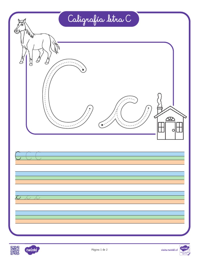 CL L 1656899636 Caligrafia Letra C Hoja de Trabajo - Ver - 1 | PDF