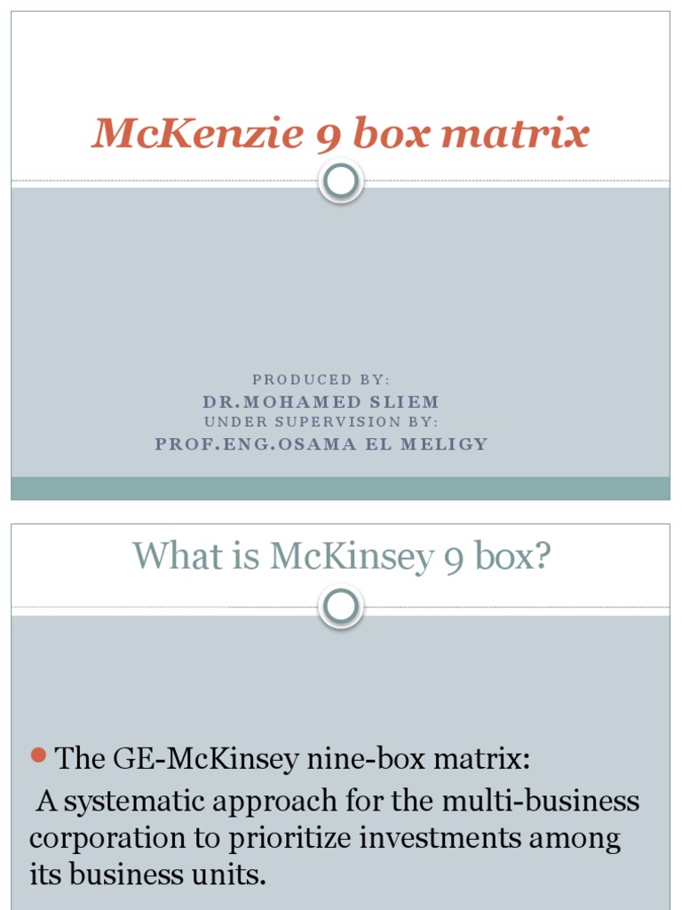 McKinsey 9 Box Matrix Explained | PDF