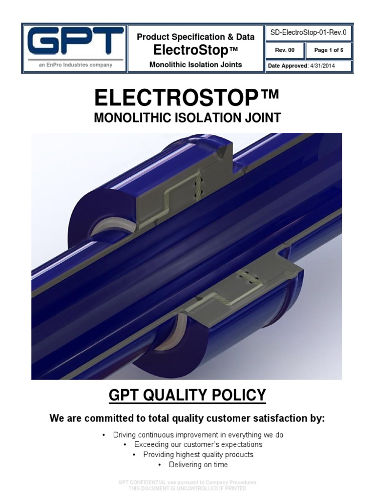 Electrostop | PDF | Pipe (Fluid Conveyance) | Mechanical Engineering