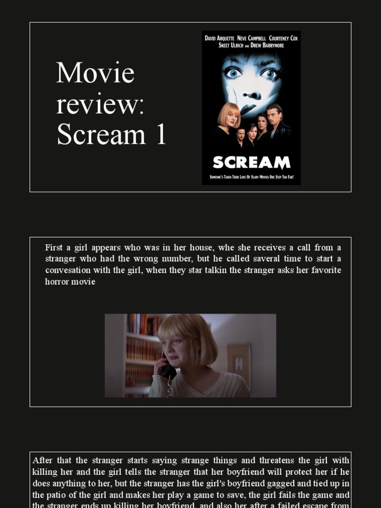 Scream 1 Movie Review | PDF | Mystery, Thriller & Crime Fiction