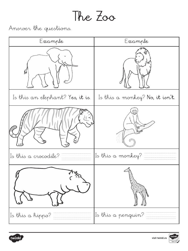 Zoo Animals Identification Quiz | PDF | Language Arts & Discipline ...