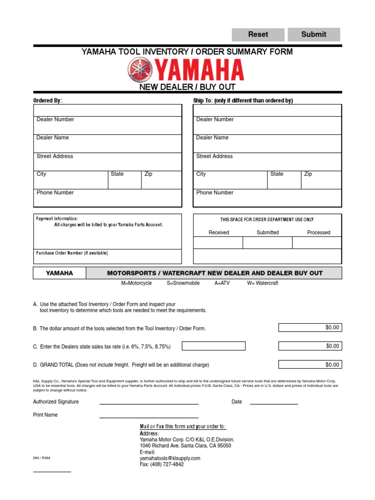 Yamaha Tools | PDF | Inventory | Vehicle Technology
