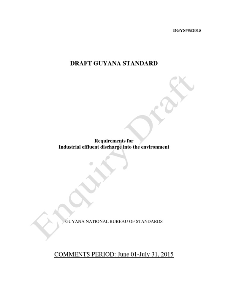 Draft Effluent Discharge Standard | PDF