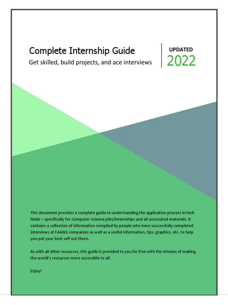 Ultimate Tech Internship Guide | PDF | Résumé | Recruitment