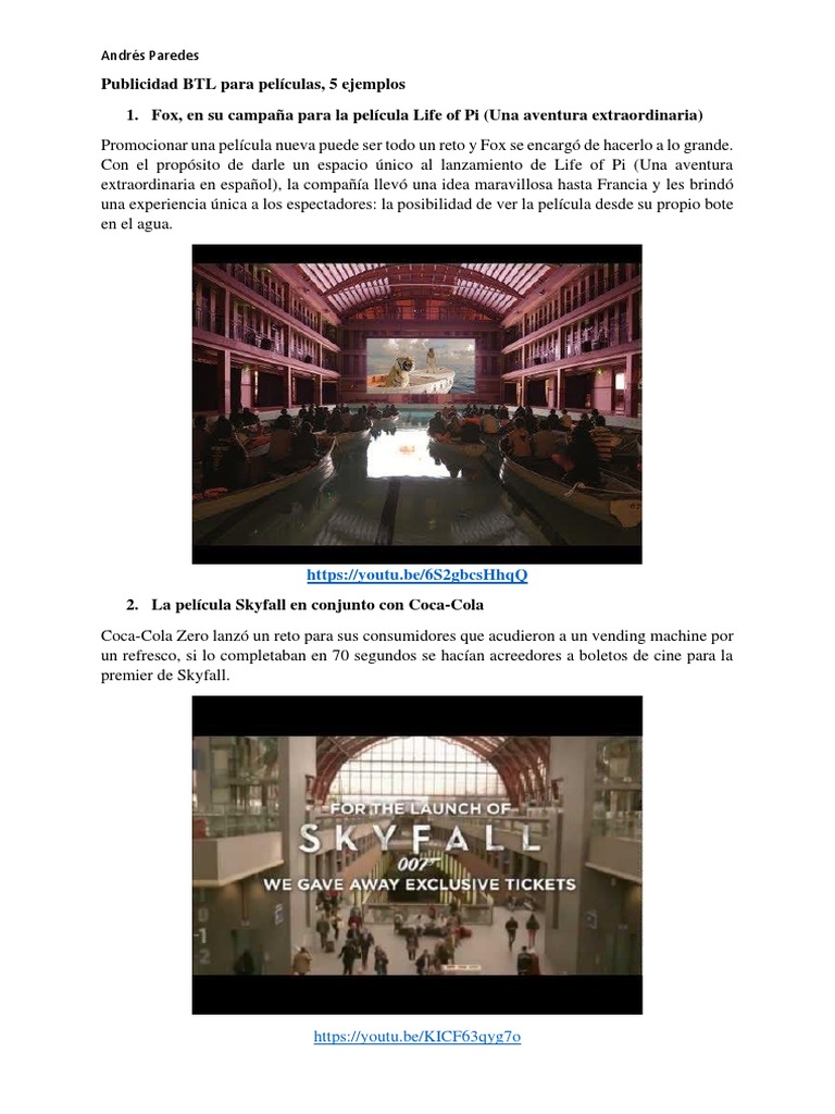 Publicidad BTL para Peliculas | PDF | Publicidad