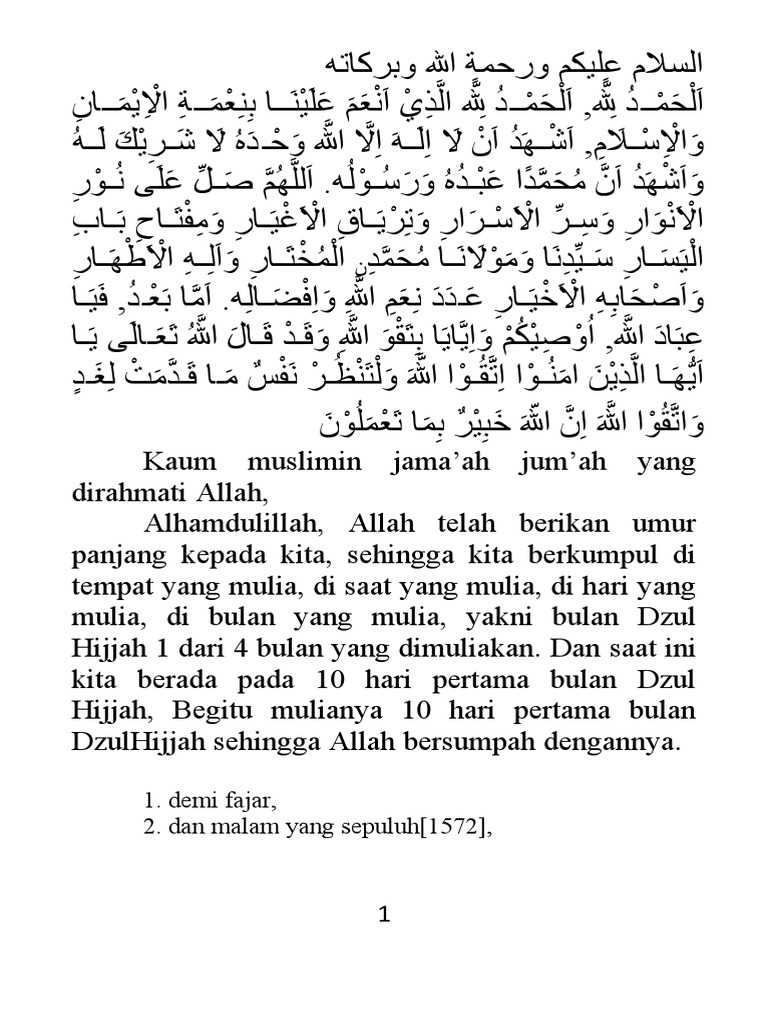Khutbah Dzul Hijjah 3 | PDF Khutbah Dzul Hijjah 3 | PDF