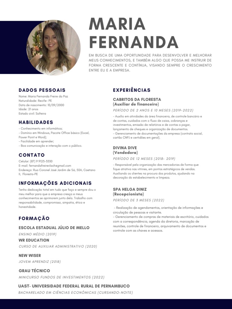 -Maria Fernanda- Currículo- | PDF