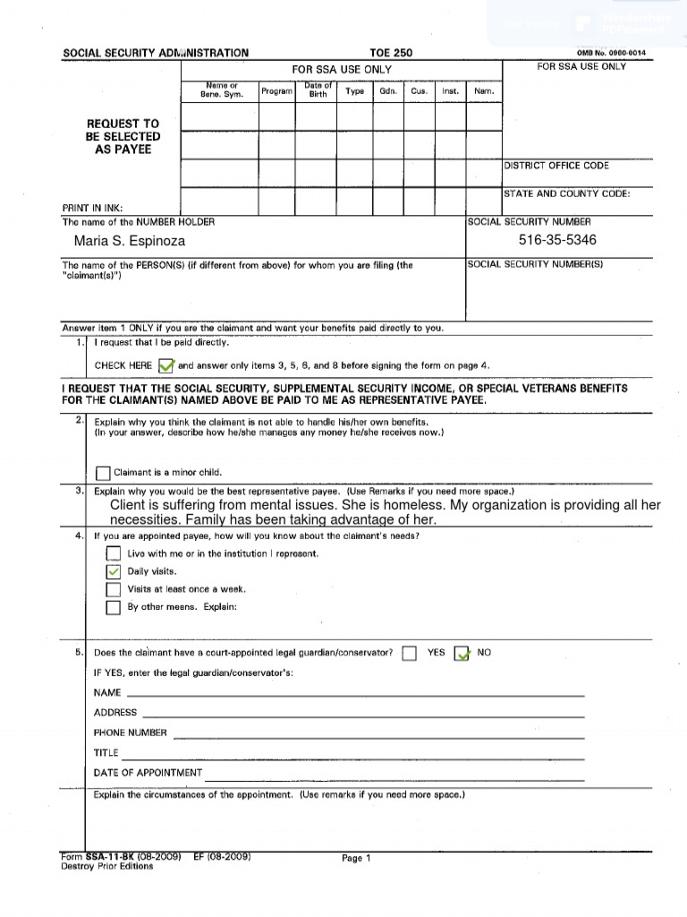 Rep Payee Application | PDF