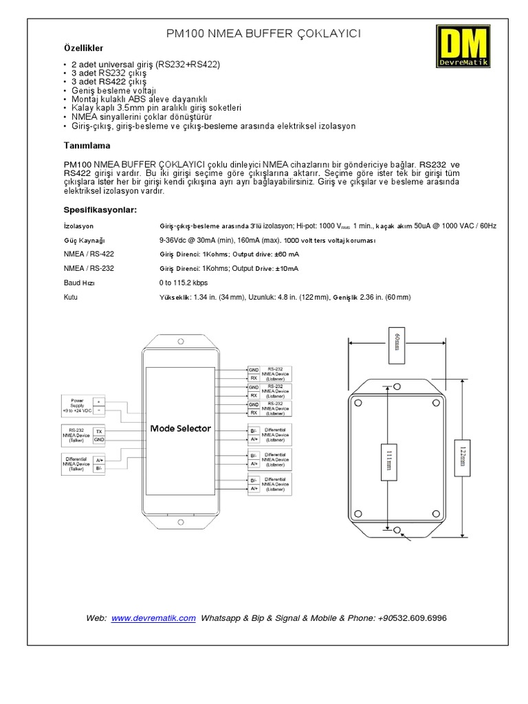 PM100 NMEA BUFFER COKLAYICI - TR | PDF