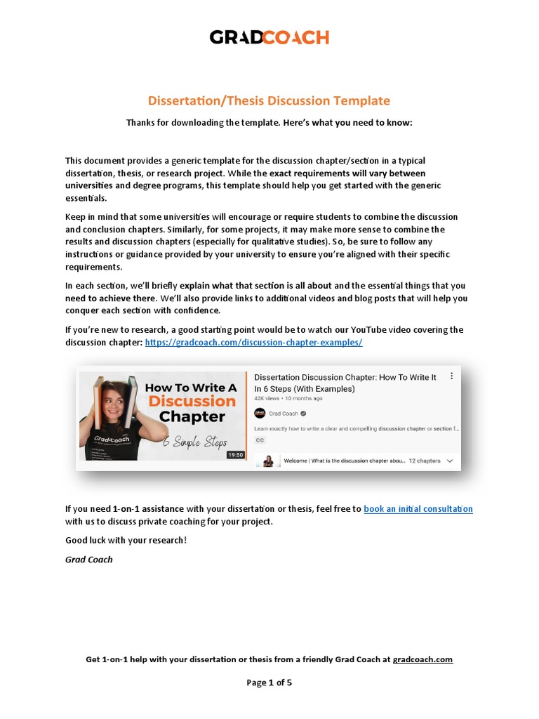 GC Dissertation Discussion Template 9855 | PDF | Thesis | Quantitative ...