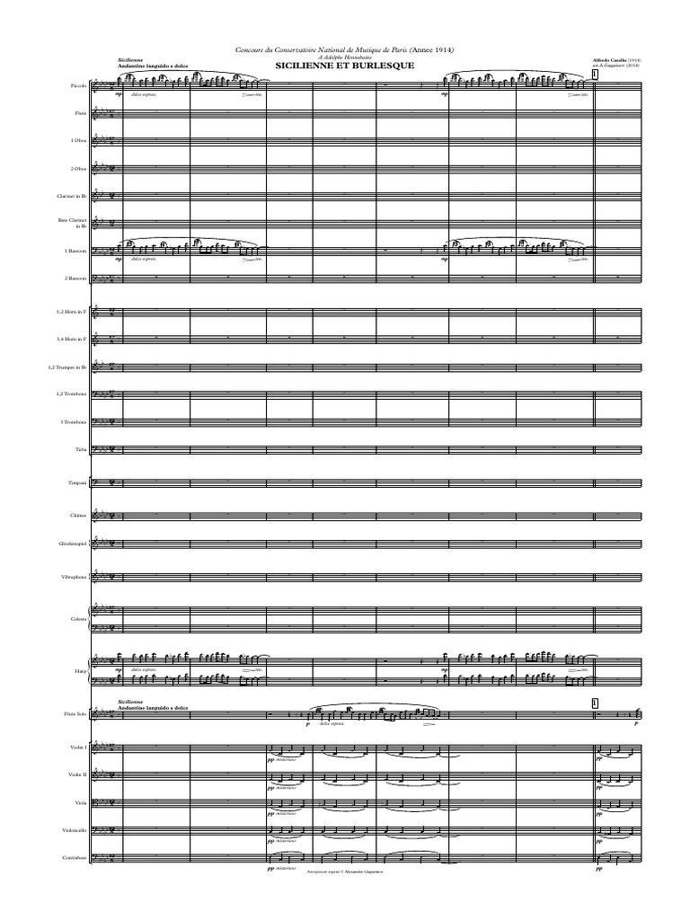 Casella-SICILIENNE ET BURLESQUE - Full Score | PDF