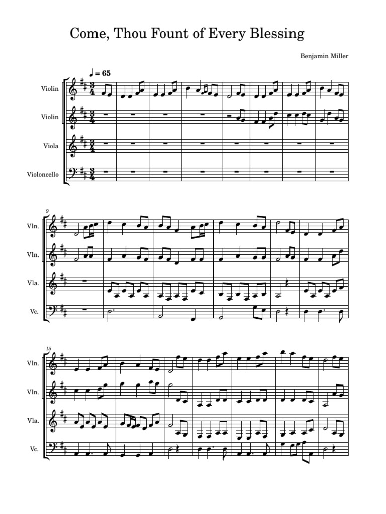 Come, Thou Fount of Every Blessing | PDF | Baroque Music | Continuous ...