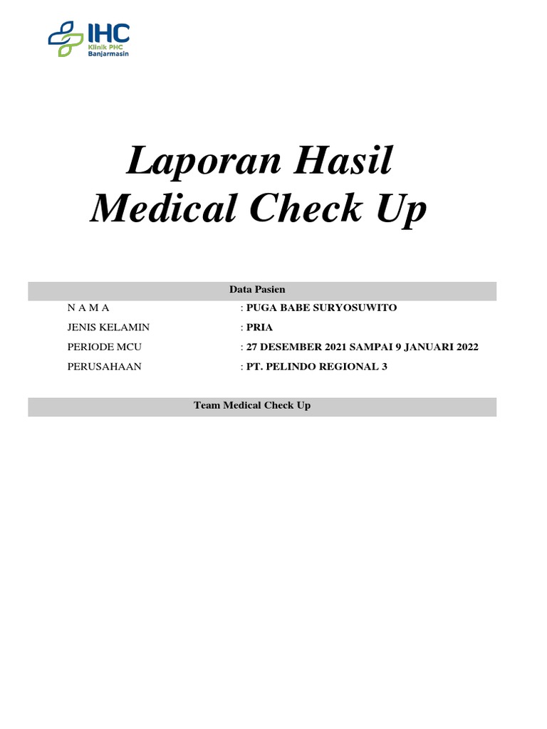 Laporan Hasil Medical Check Up | PDF