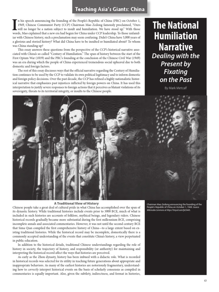 The National Humiliation Narrative Dealing With The Present by Fixating ...