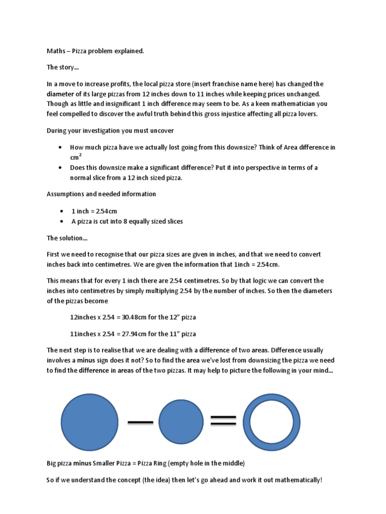 Pizza Problem | PDF | Area | Pi