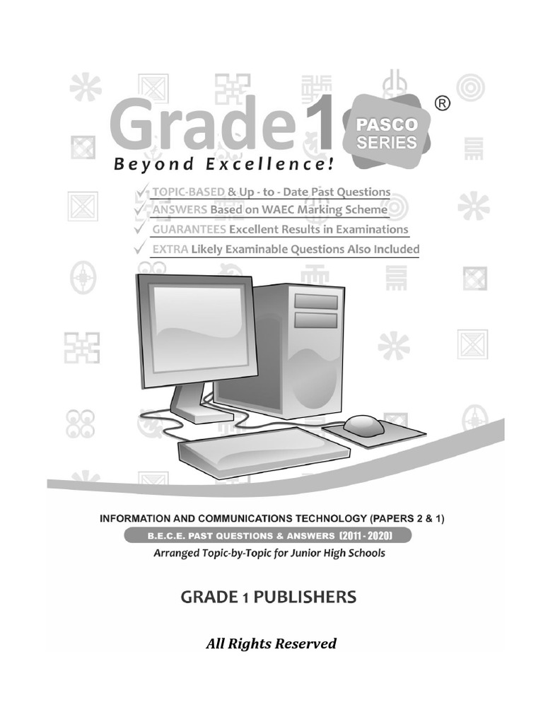 Grade 1 Ict Full Past Questions For Students 2 PDF Computer File