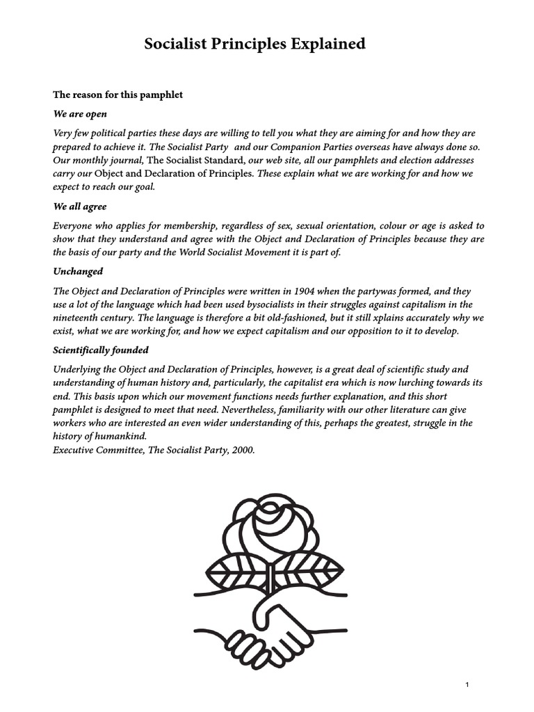 Socialist Principles Explained | PDF | Social Science