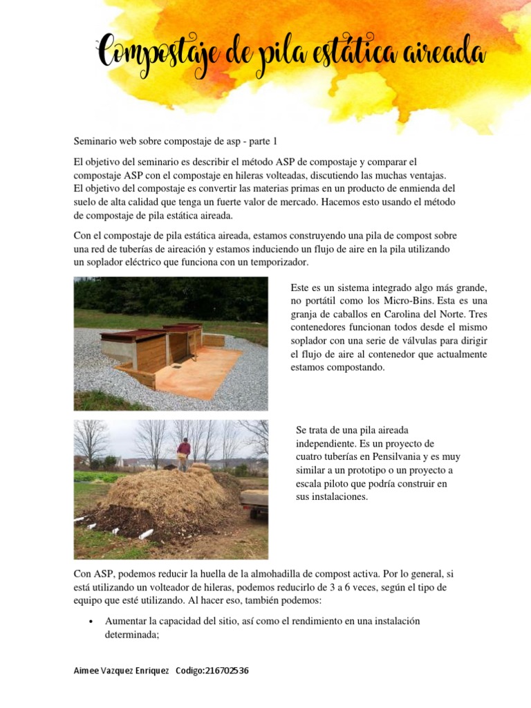 Compostaje de Pila Estática Aireada | PDF | Compost