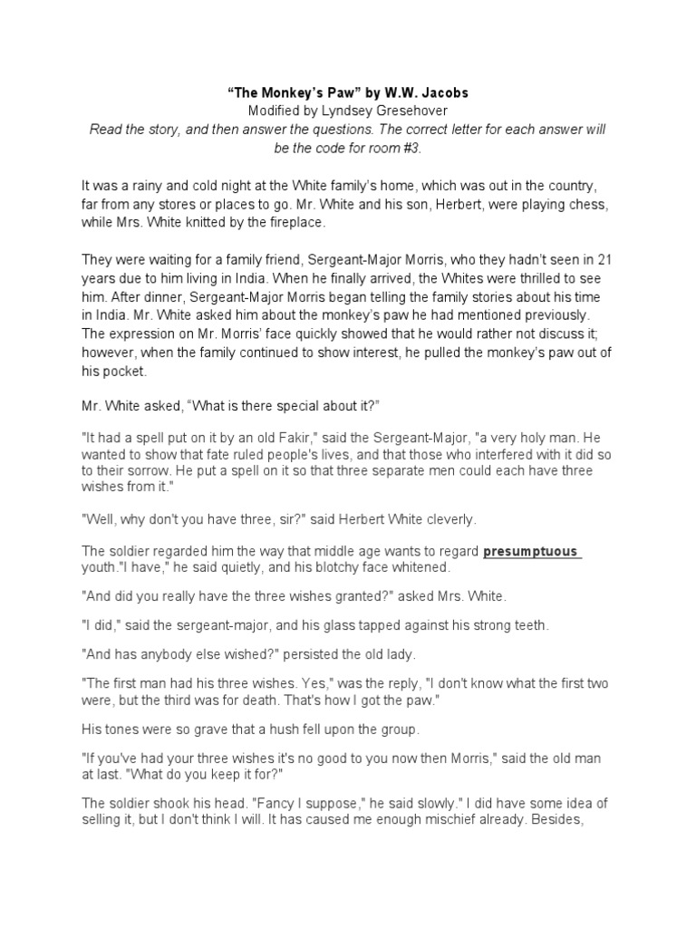 #3 The Monkey's Paw | PDF