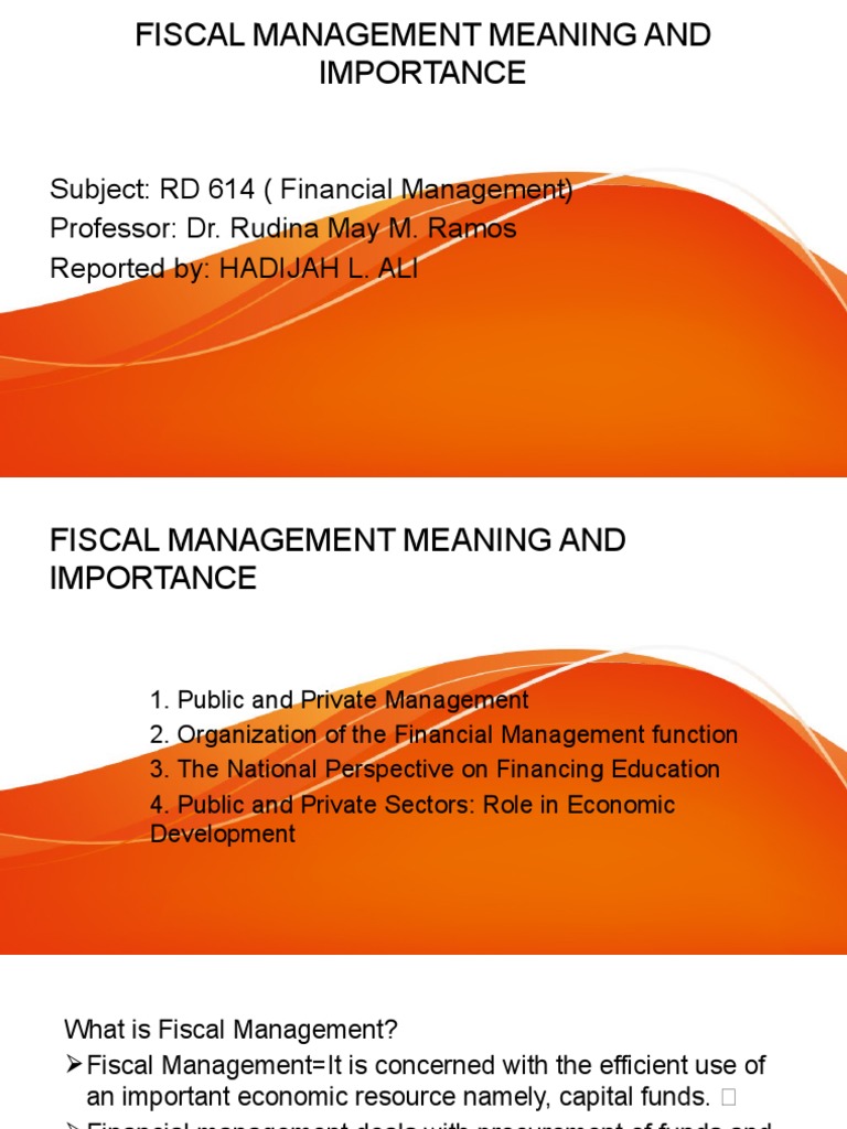 Fiscal Management Meaning and Importance | PDF | Public Finance ...