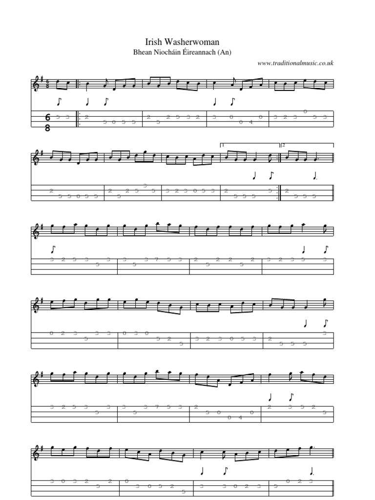 Irish Washerwoman Mandolin Tabs | PDF