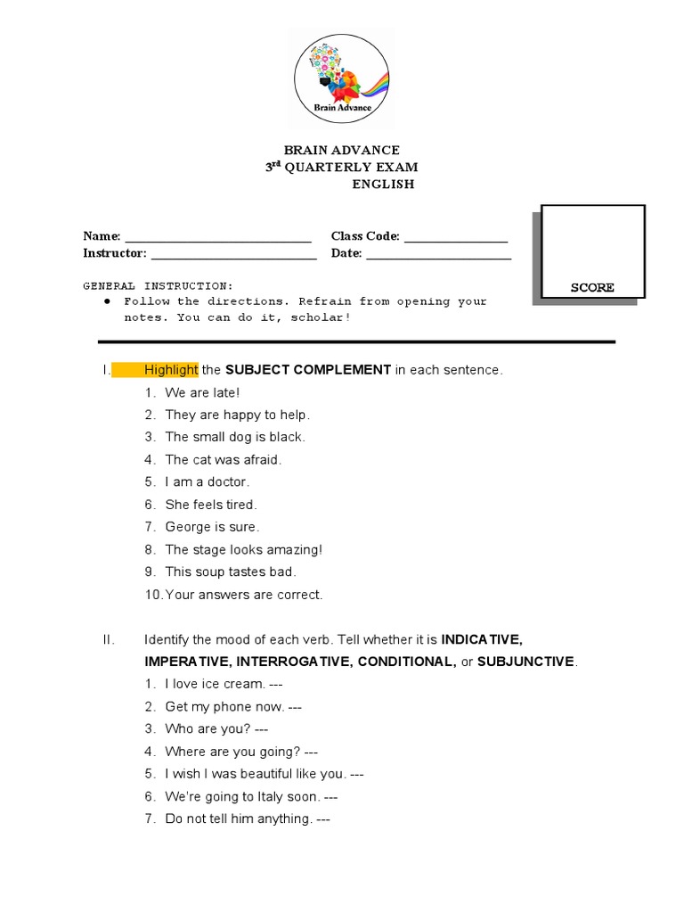 q3 g6 Quarterly | PDF | Verb | Language Mechanics
