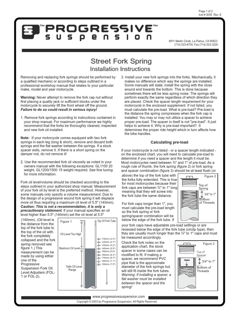 Progressive Fork Springs For Harley fl19491977 | PDF | Manufactured ...