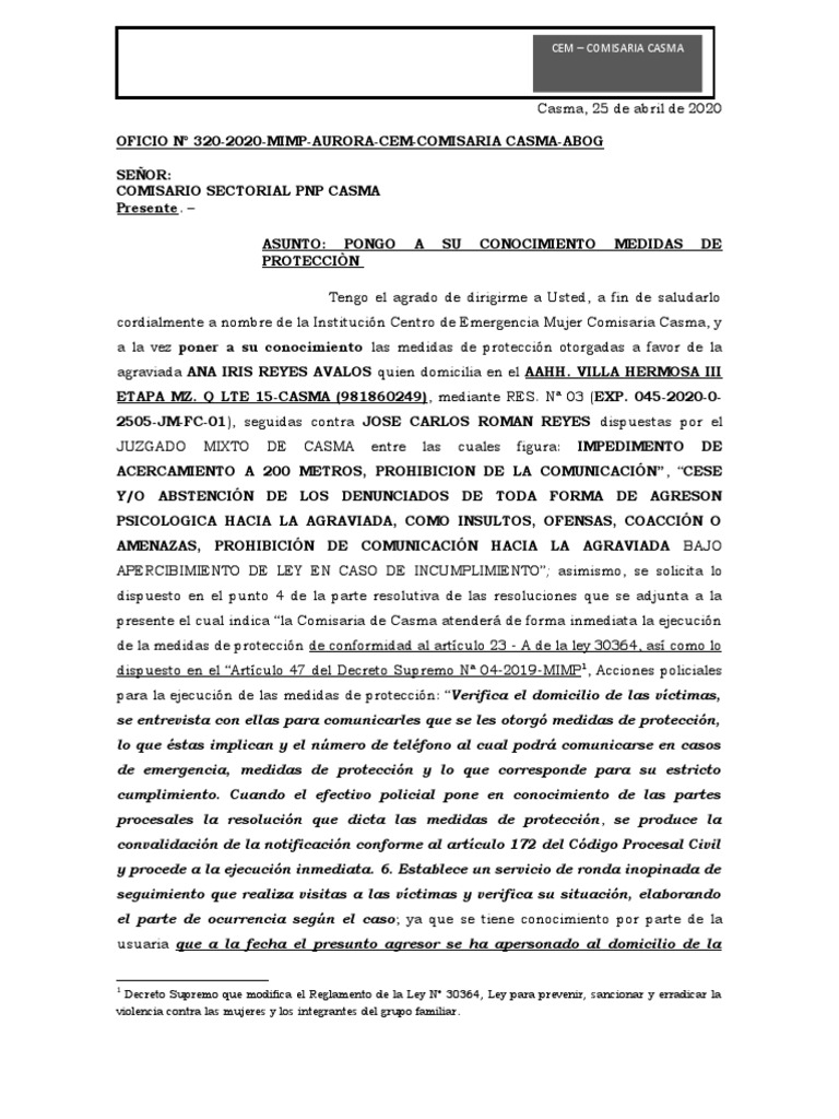 Oficio Eje Med Pro | PDF | La violencia contra las mujeres | Gobierno
