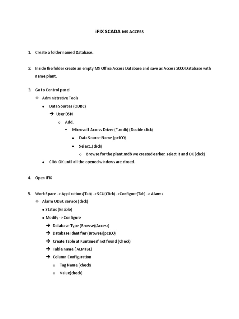 Ifix Scada Ms Access by KP | PDF | Microsoft Access | Microsoft Software