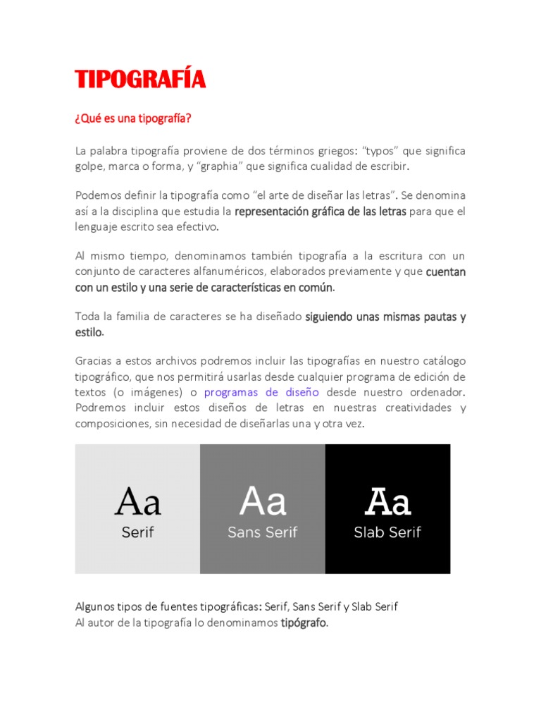 TIPOGRAFÍA | PDF | Serif | Tipografía