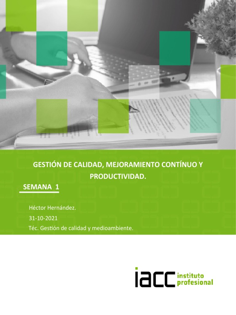 Hector - Hernandez - S1 - GESTION DE CALIDAD, MEJORAMIENTO CONTINUO Y PRODUCTIVIDAD | PDF ...