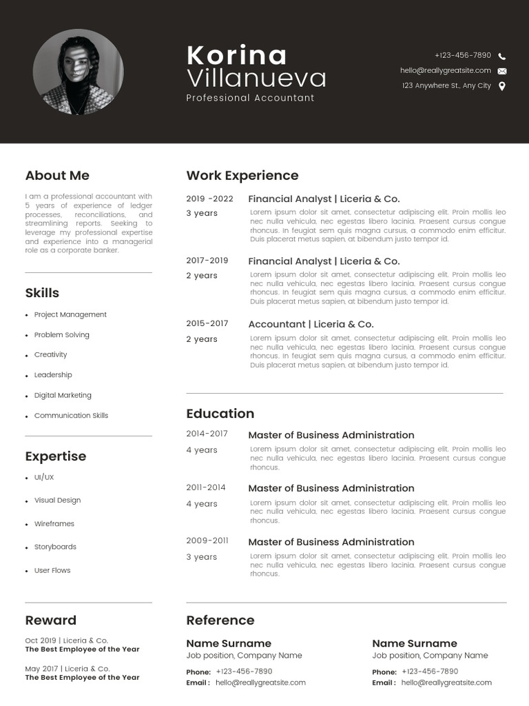 Black White Minimalist CV Resume | PDF | Business | Design
